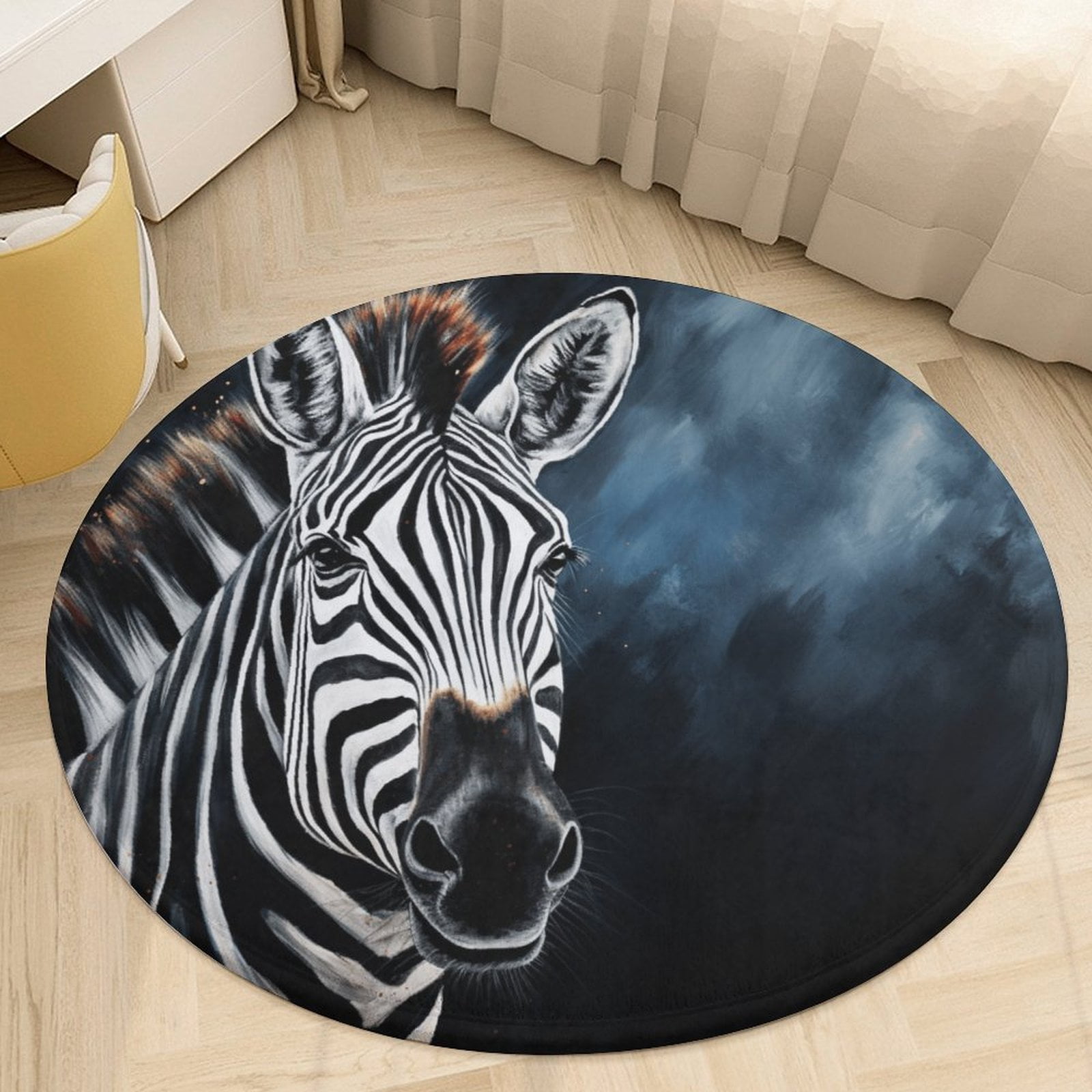 Tigers Wolves Zebras Animals Round Area Rugs for Bedroom Living Room ...