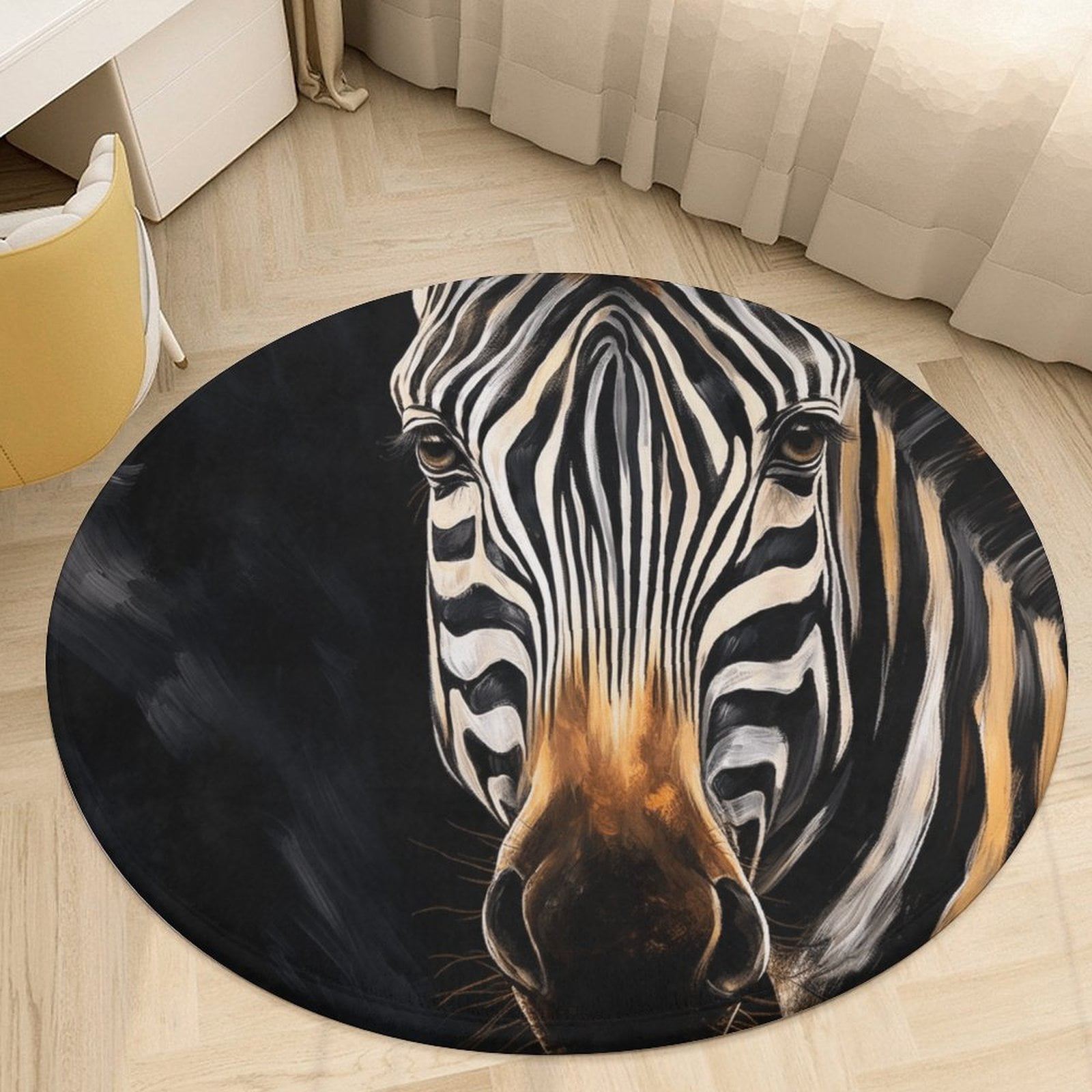 Tigers Wolves Zebras Animals Round Area Rugs for Bedroom Living Room ...