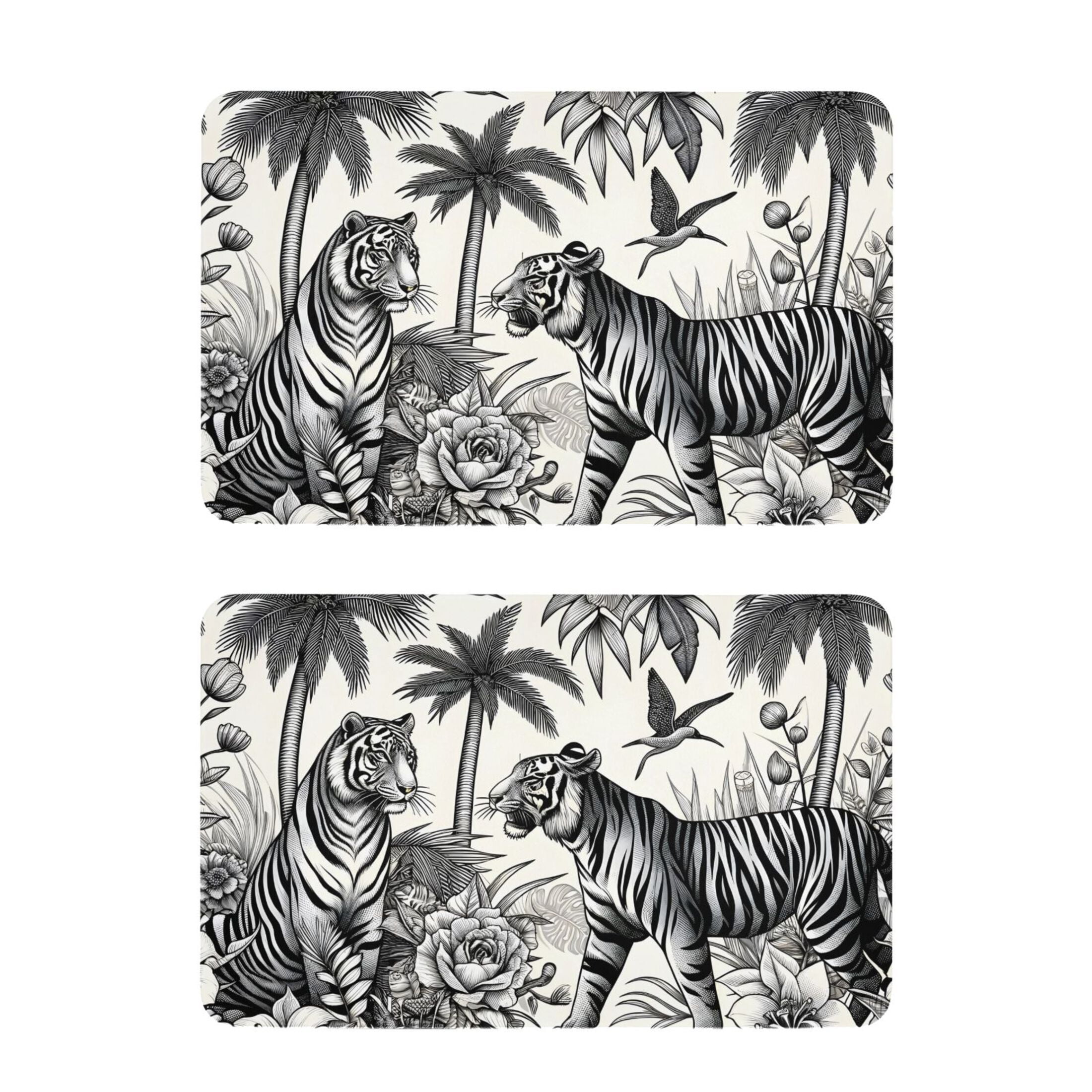 Tigers and Palm Tree Fridge Magnets Sticker Refrigerator Magnetic ...