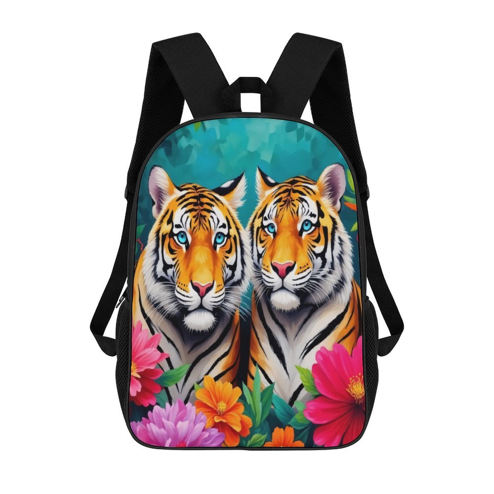 Tigers in Floral Jungle 3D Print 17in adolescent Backpack knapsack ...