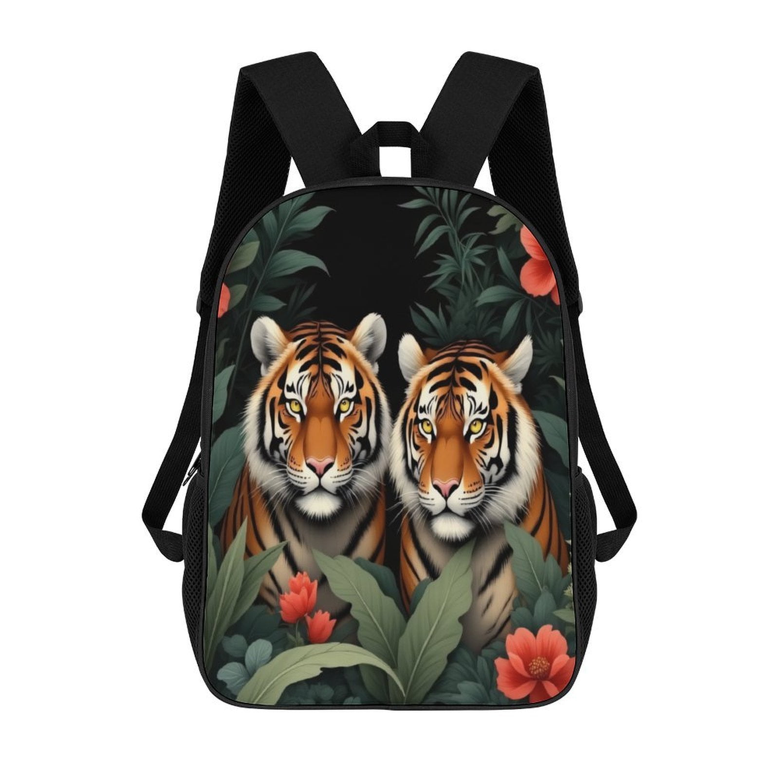 Tigers in Tropical Jungle 3D Print 17in adolescent backpack Bags Laptop ...