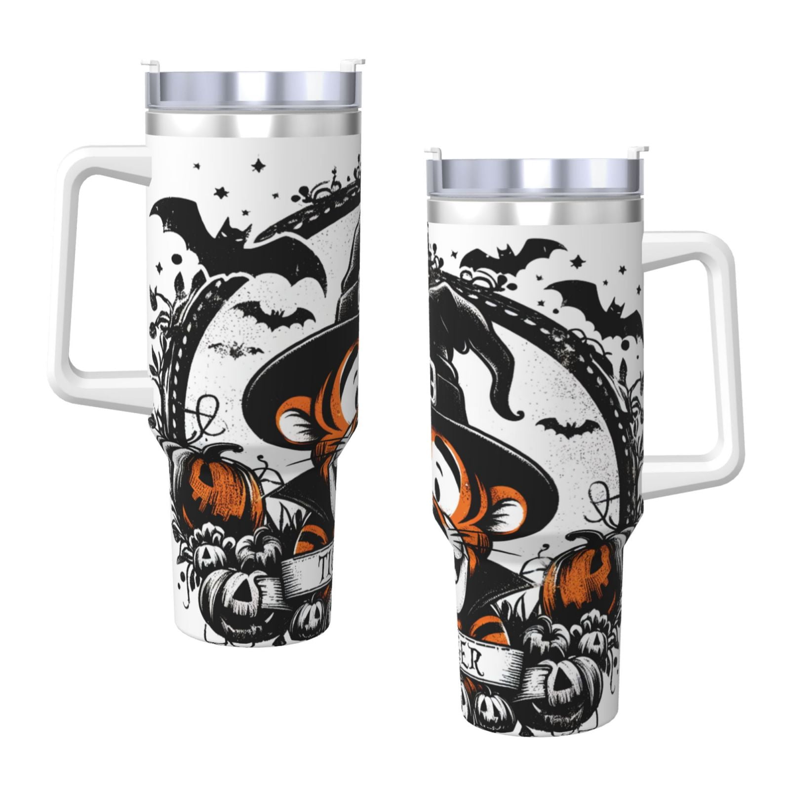Tigger 40 Oz Tumbler With Handle And Straw Double Wall Stainless Steel ...