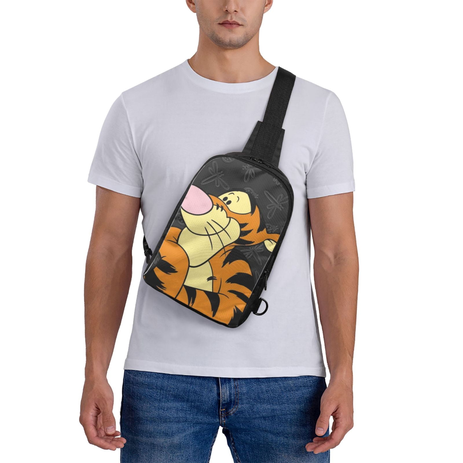 Tigger Crossbody Bag,Printed Two-Pocket Shoulder Bag,Messenger Bag ...