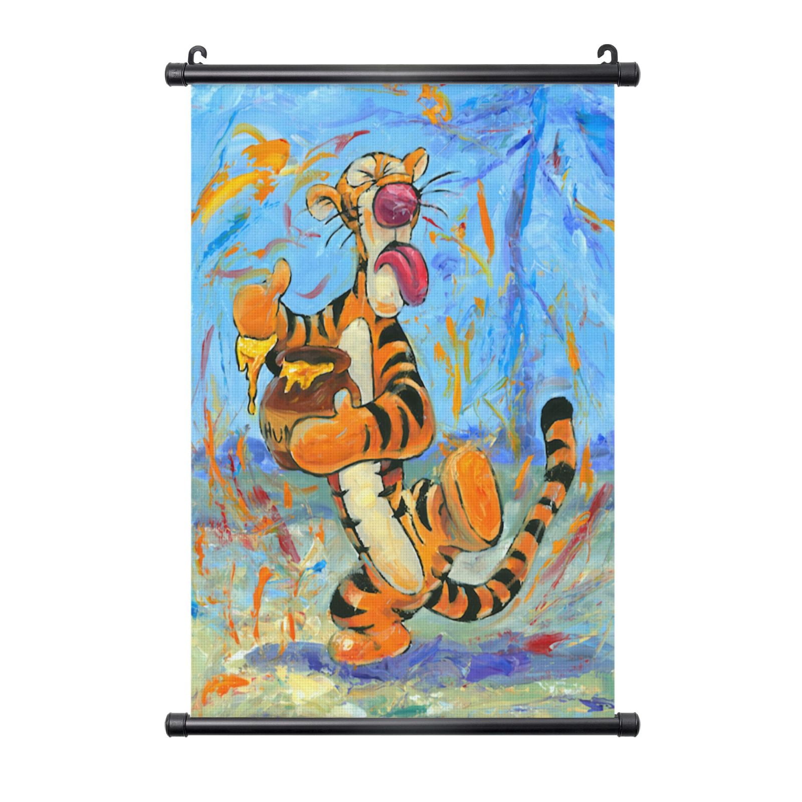 Tigger Poster Plastic Shaft Wall Hanging Banner Artwork Canvas Wall Art ...
