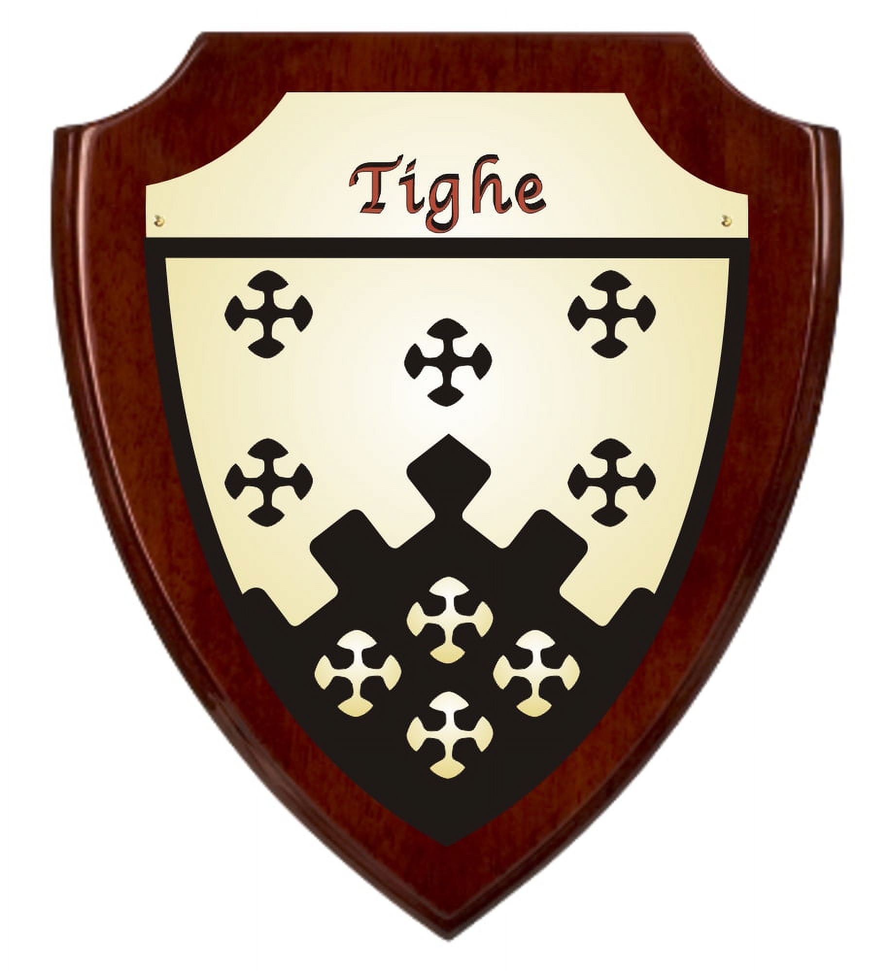 Tighe Irish Coat of Arms Shield Plaque - Rosewood Finish - Walmart.com