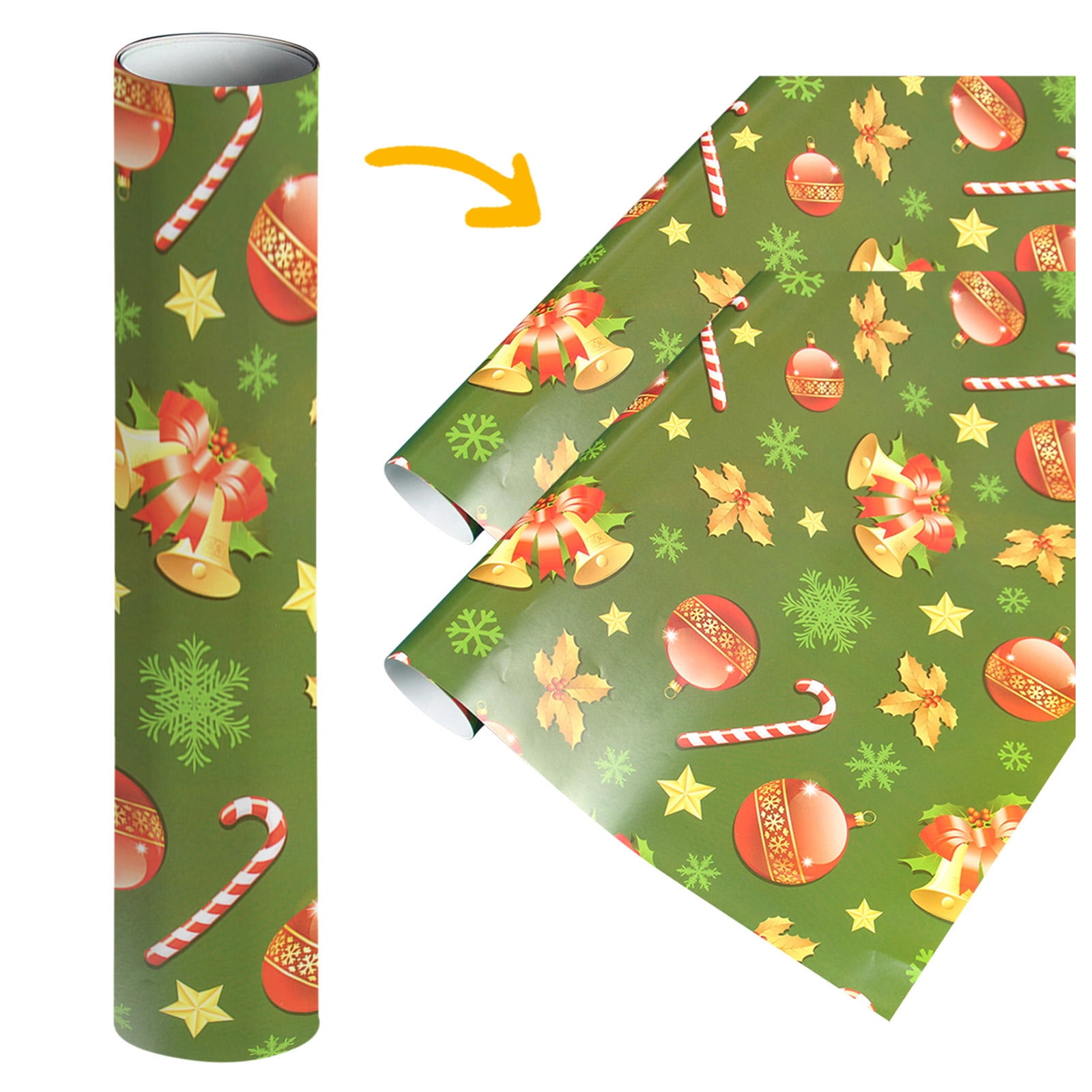 Tigivemen 2Pcs Reversible Christmas Wrapping Paper Multicolor Paper ...