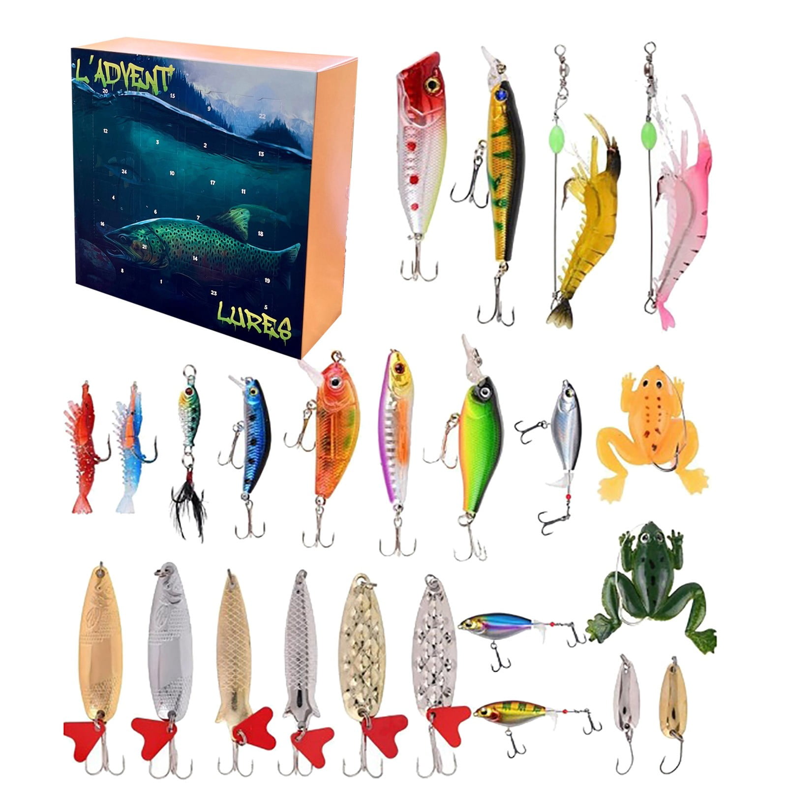 Tigivemen Advent Calendar Fishing Christmas Countdown Bass Fishing ...