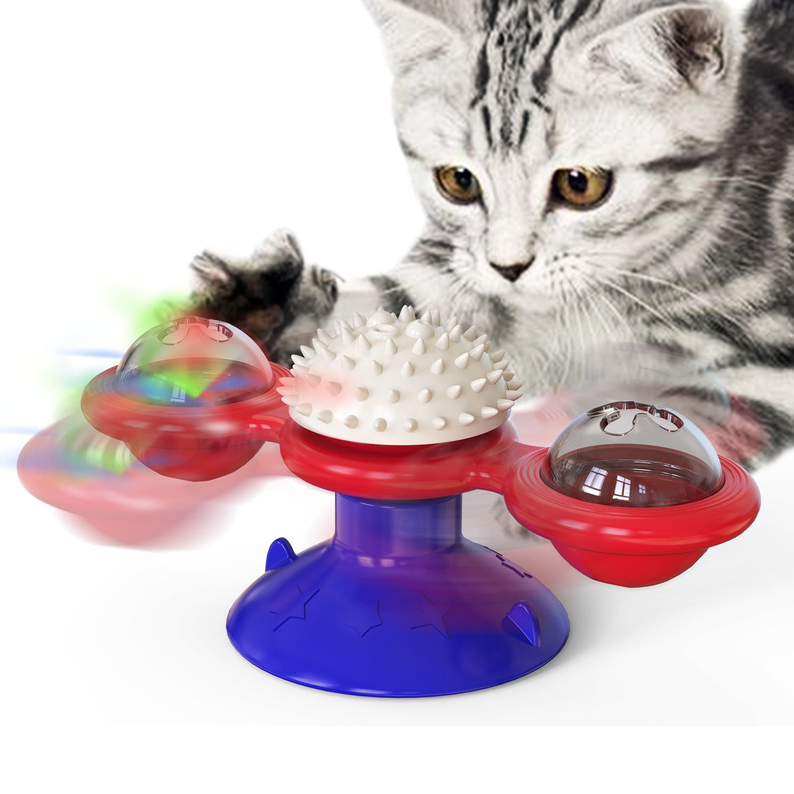 Tigivemen Cute Rotating Interactive Cat Toy Indoor Windmill Cat Toy ...