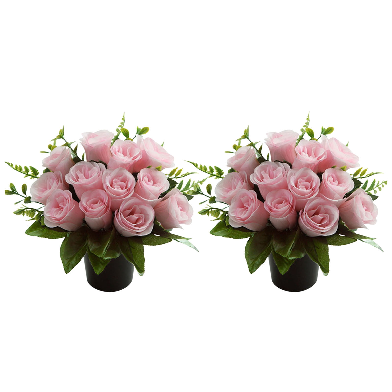 Tigivemen Handmade Flowers For In Decorative Pot Silk Roses In White ...