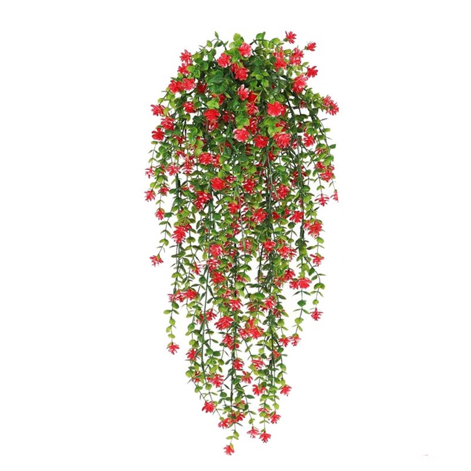 Tigivemen Hanging Flowers Hanging Leaf Greenery Vine Outdoor Home ...