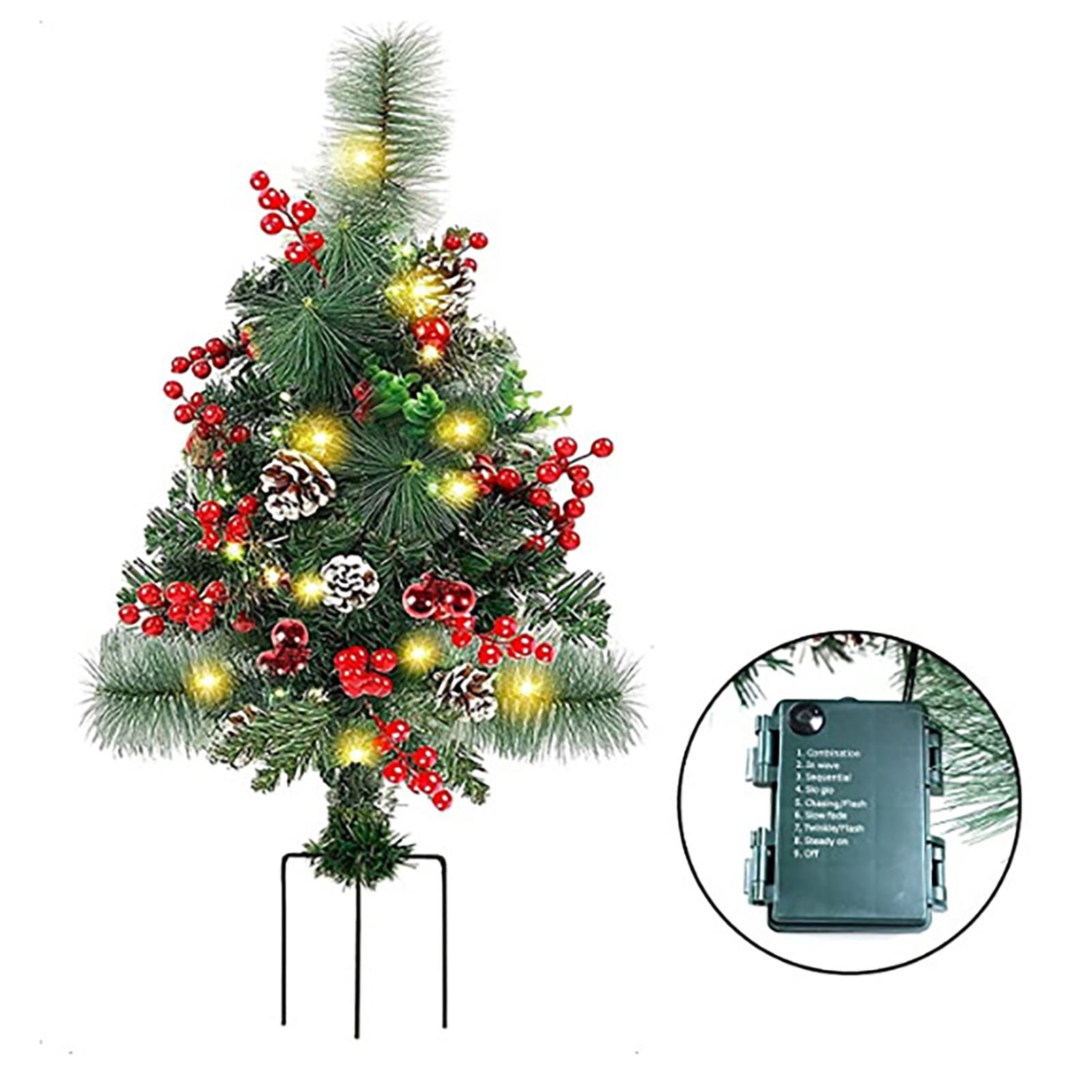 Tigivemen Lighted Mini Xmas Trees With Lights Outdoor Christmas ...