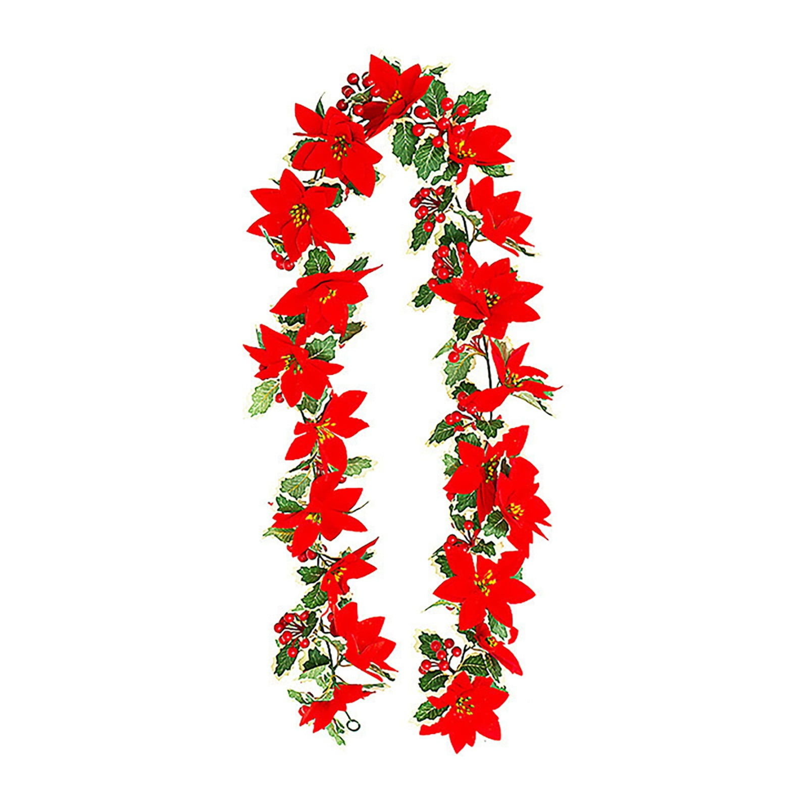 Tigivemen Red Berry Flowers Christmas Garlands Holly Vines Christmas ...