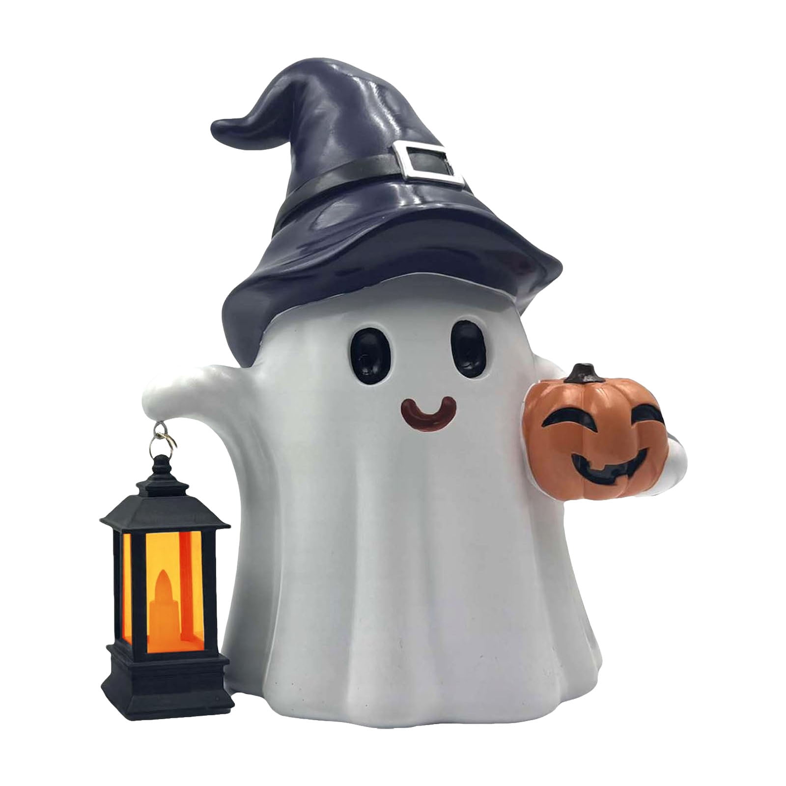 Tigivemen Solar Garden Statues Statue Cute Pumpkin Figurine with for ...