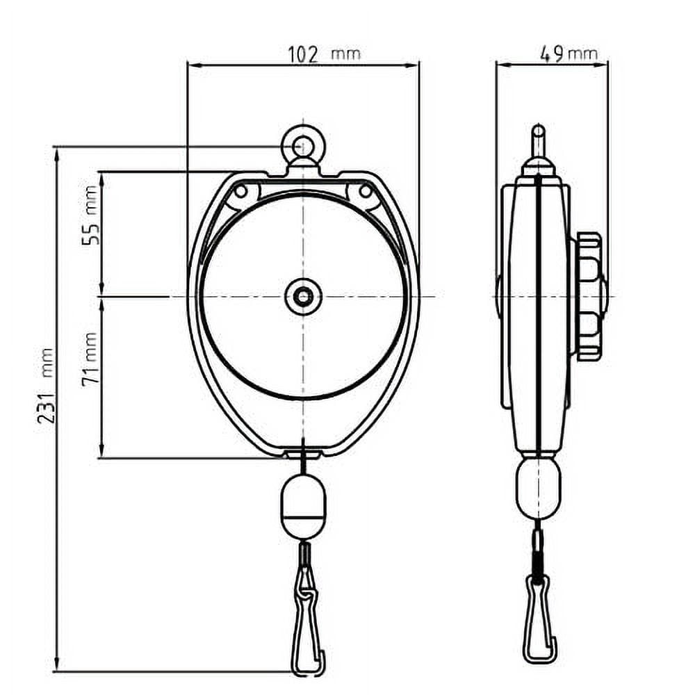 Tigon TW-2R Retractor, Spring/Tool Balancer, (Load Capacity: 1-2 kg/2.2 ...