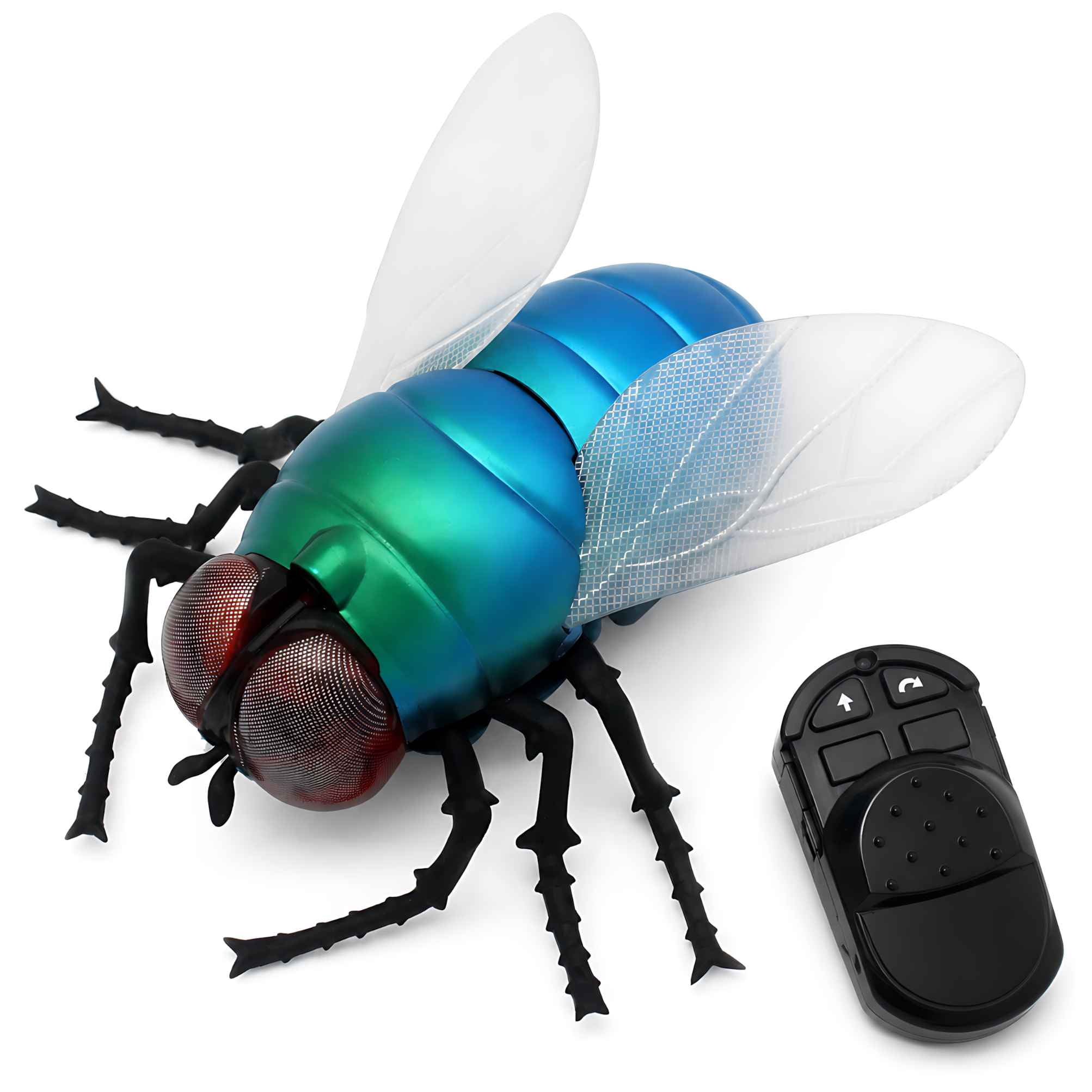 Tigozz RC Fly Toy Remote Control Crawling Insect Prank Toy with Glowing ...