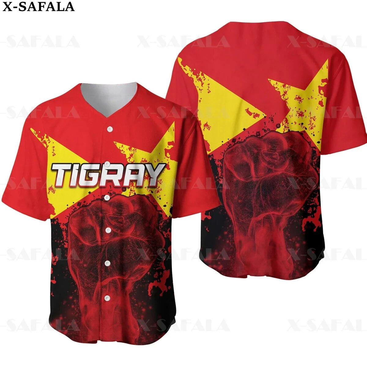 Tigray Strong Africa COAT OF ARMS Love Country Flag 3D Printed Baseball ...