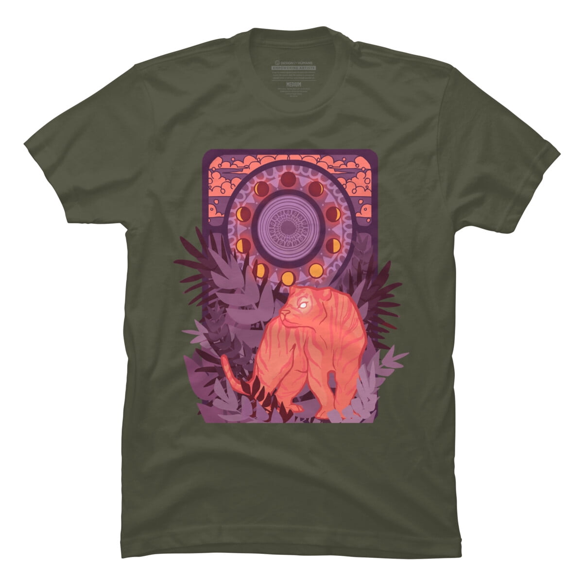 Tigress Tarot Card Mens Military Green Graphic Tee - Design By Humans M ...