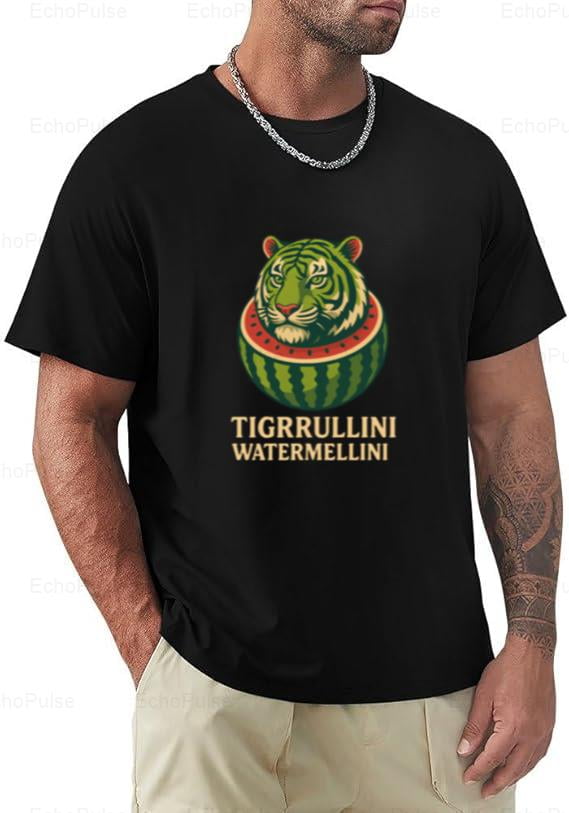 Tigrrullini Watermellini Italian Brainrot Tiger Melon Meme Unisex T-Shirt - Walmart.com