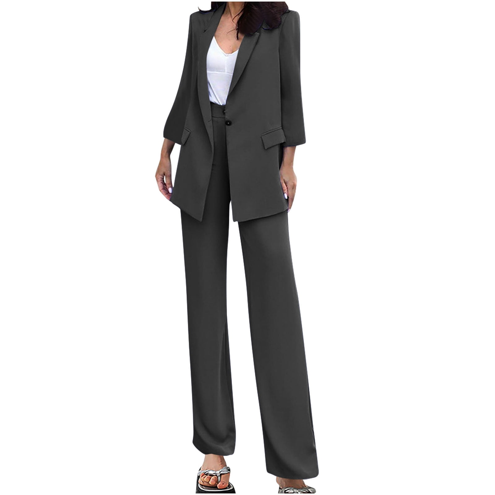 Tii.MM 2 Piece Blazer Outfits for Women Business Casual Work Jackets ...