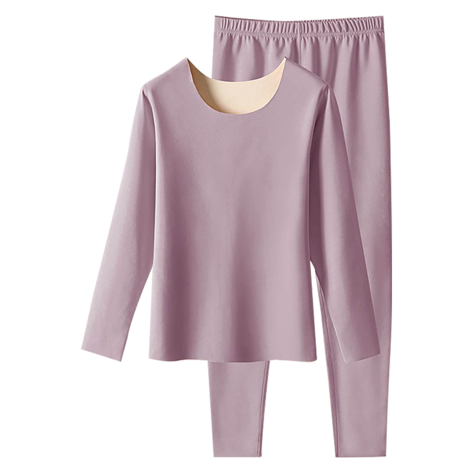 Tii.MM Women's 2 Piece Thermal Underwear Set Soft Fleece Lined Warm ...