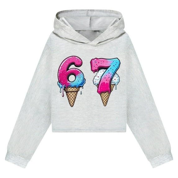 Tiijoy 6 7 Hoodie for Girls Ice-Cream Print Cute Casual Hooded ...
