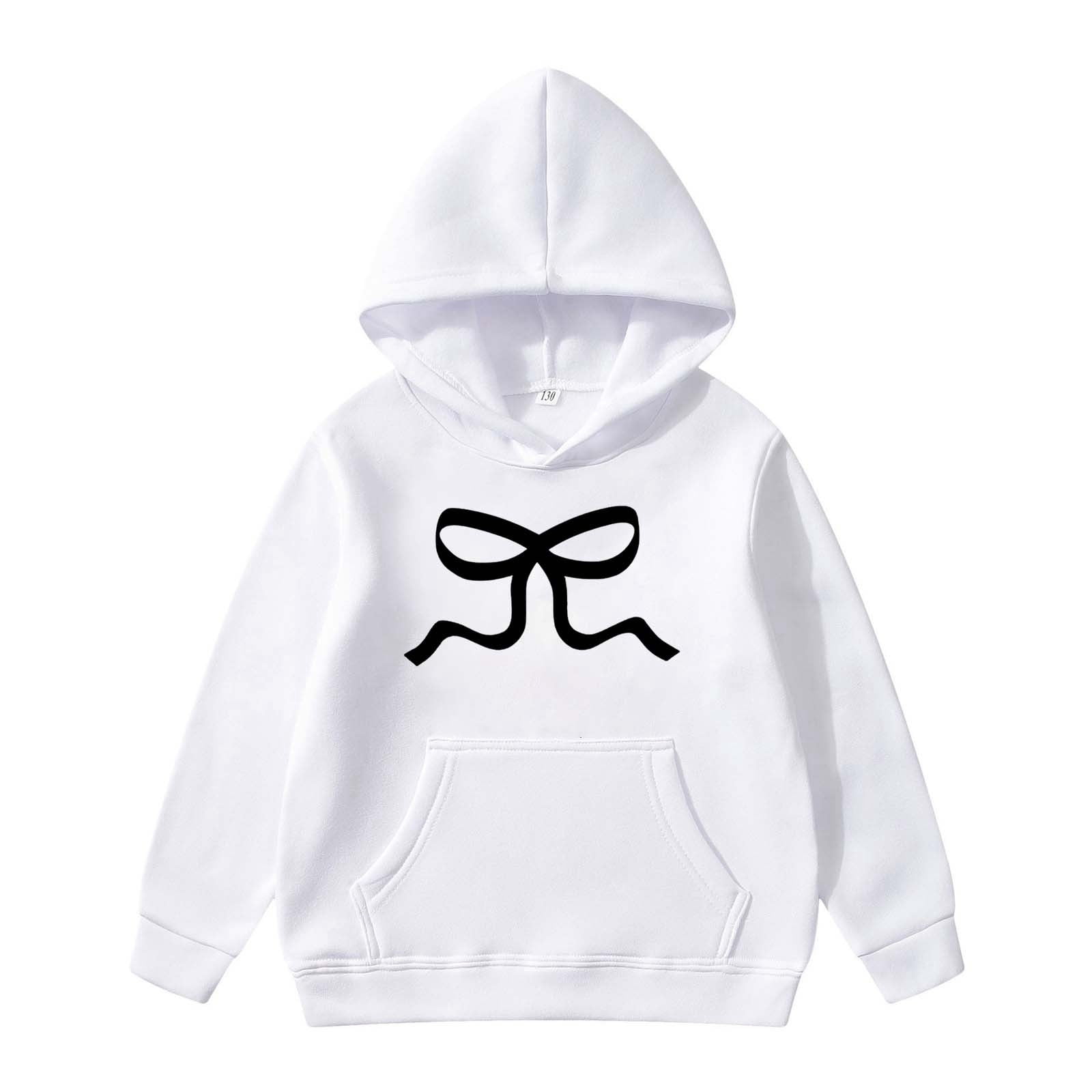 Tiijoy Big Girls Hoodie Bow Print Oversized Hooded Sweatshirt for Girls ...