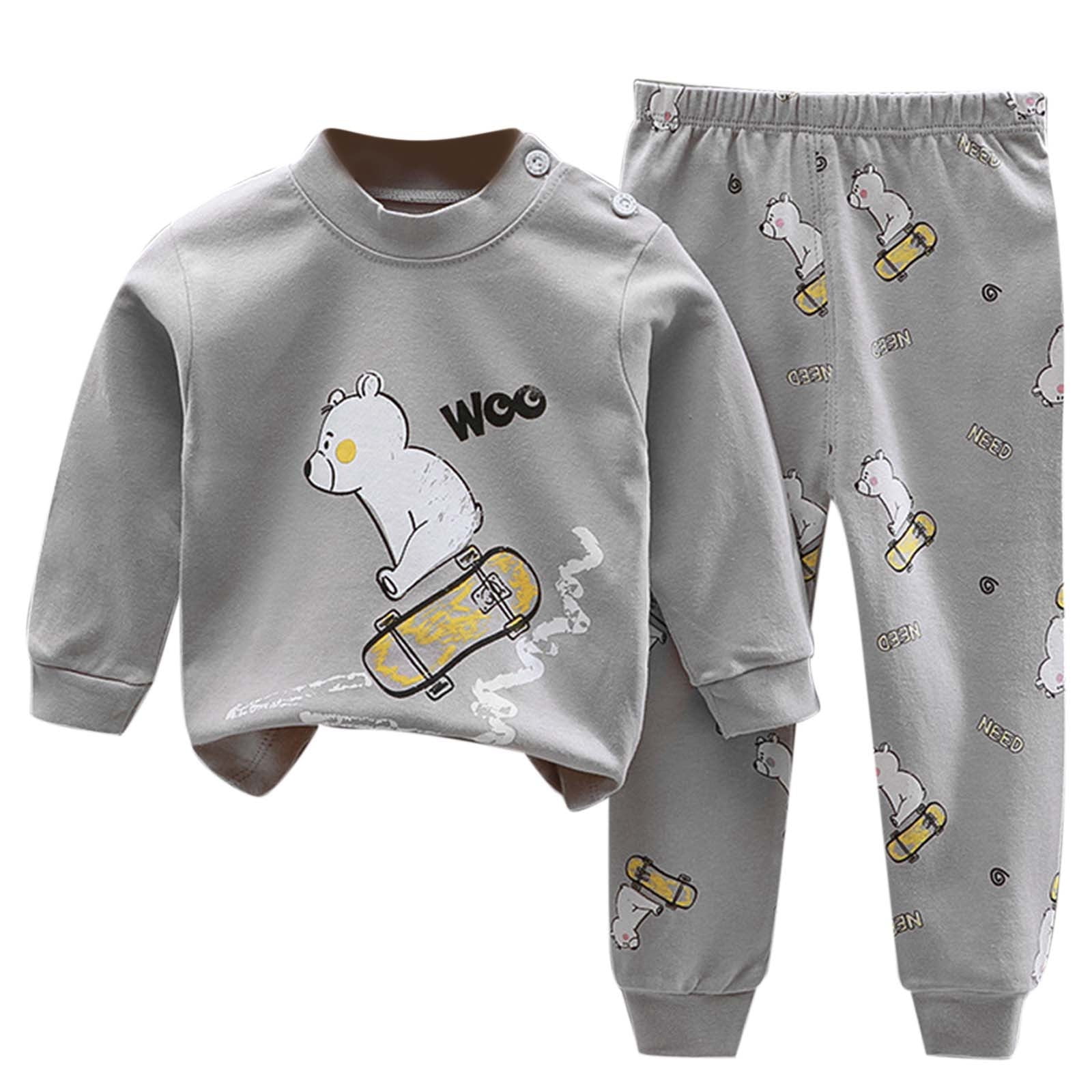Tiijoy Boys Girls Pajamas Cartoon Print Long Sleeve Sleep Top and Pants ...