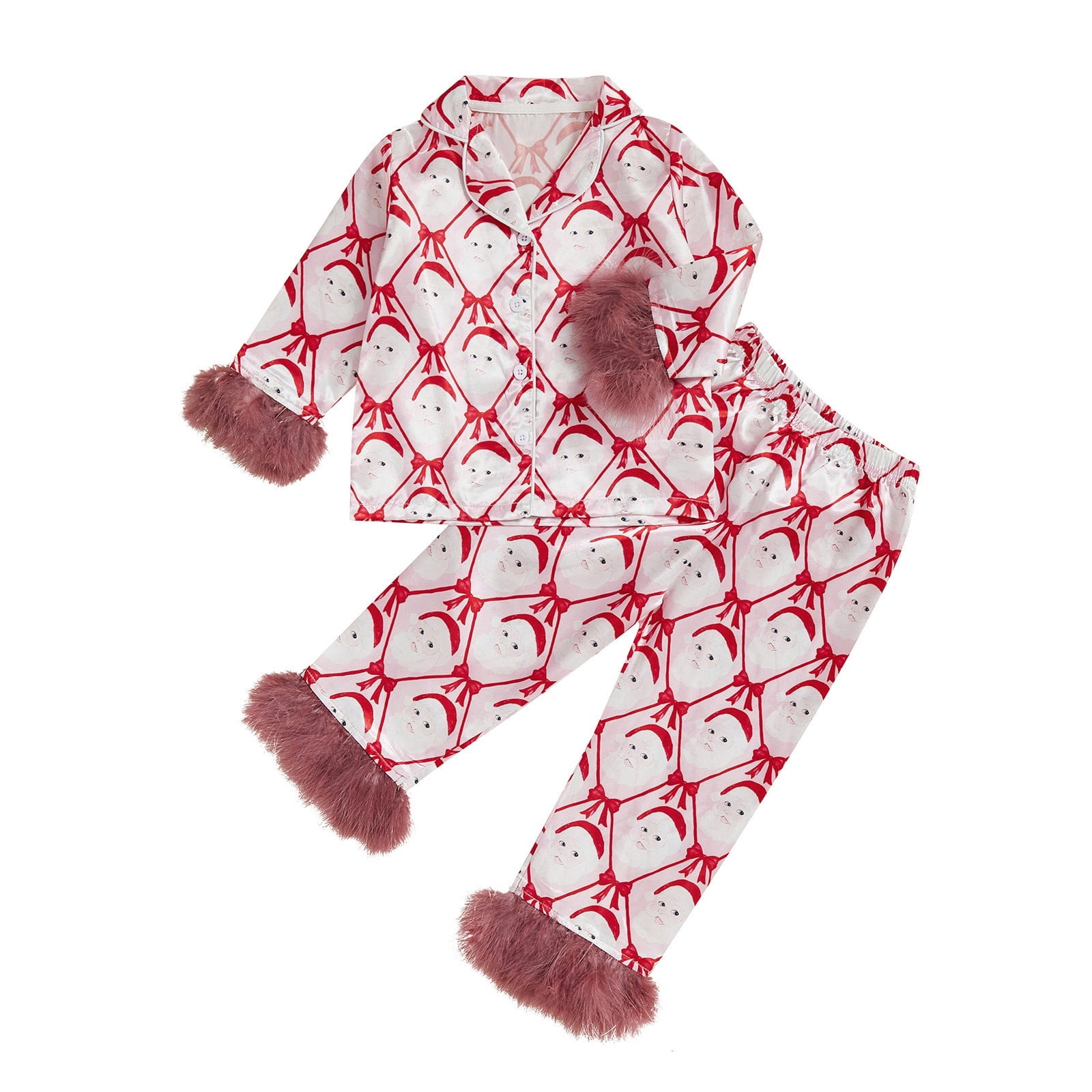 Tiijoy Christmas Girls Pajamas Long Sleeve Button Up Shirt Pants ...