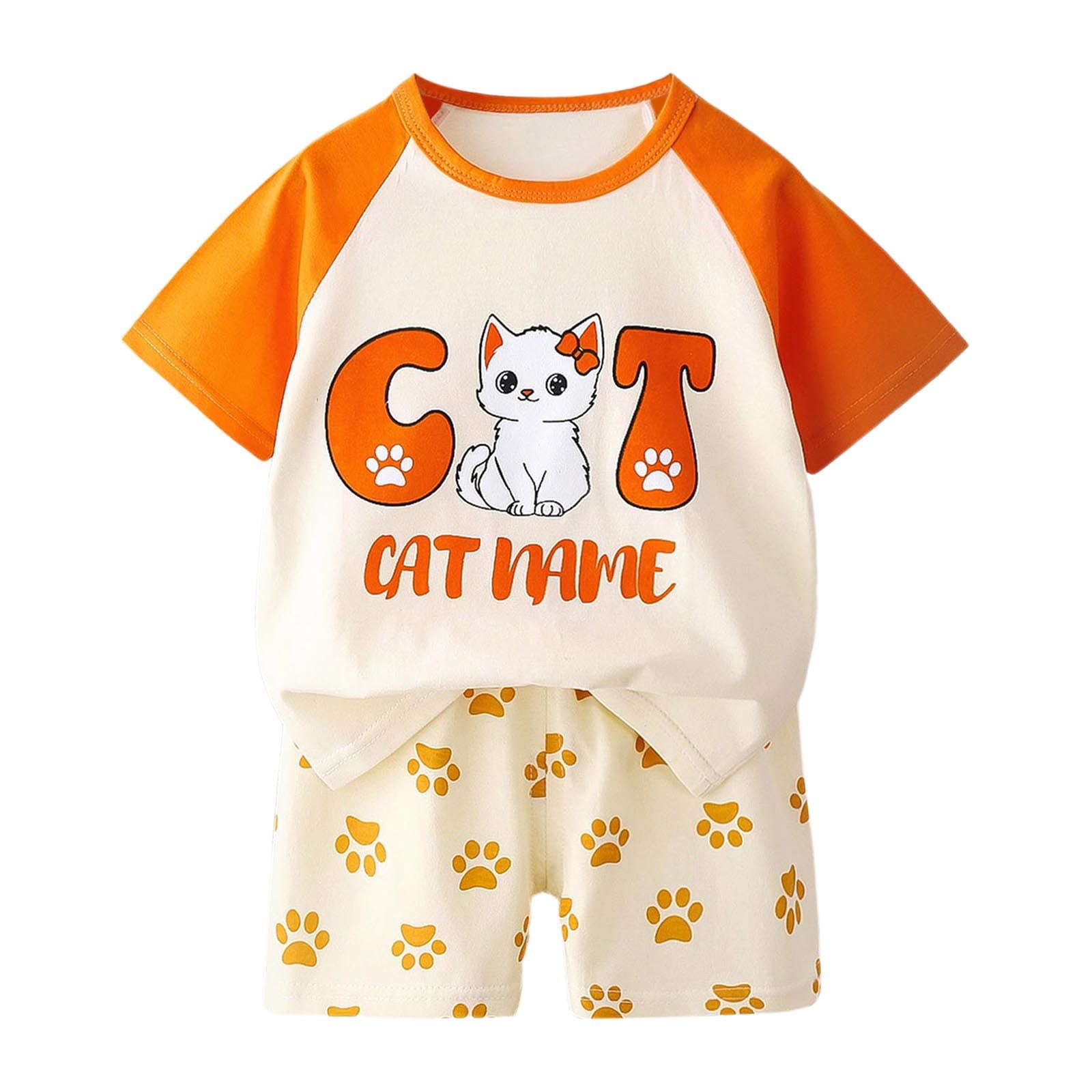 Tiijoy Girl Boy Summer Clothes Set Cartoon Short Sleeve T-Shirt Shorts ...