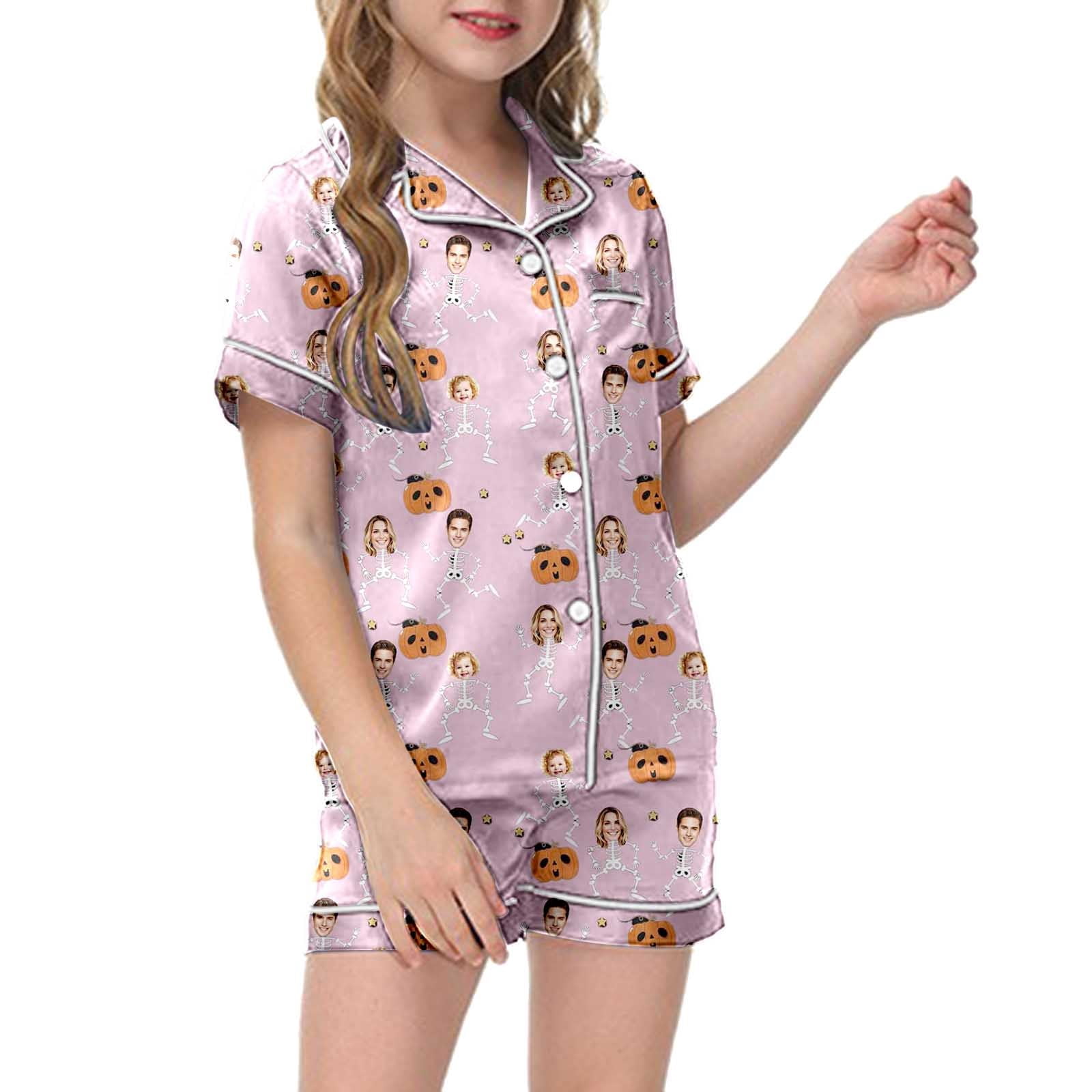 Tiijoy Girls DIY Halloween Pajamas Short Sleeve Button Top Shorts ...