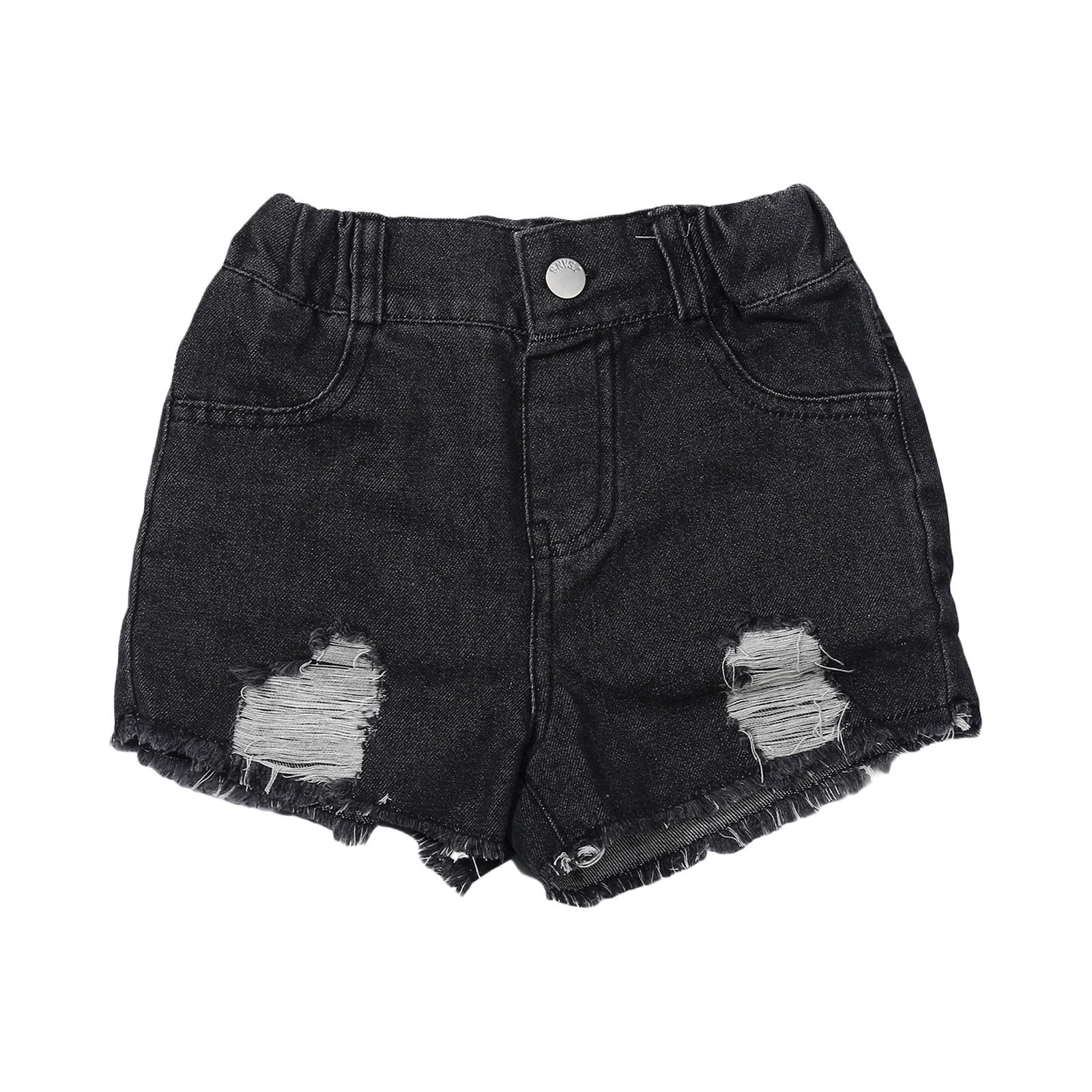 Tiijoy Girls Distressed Ripped Denim Shorts Toddler Stretch Soft Pull ...