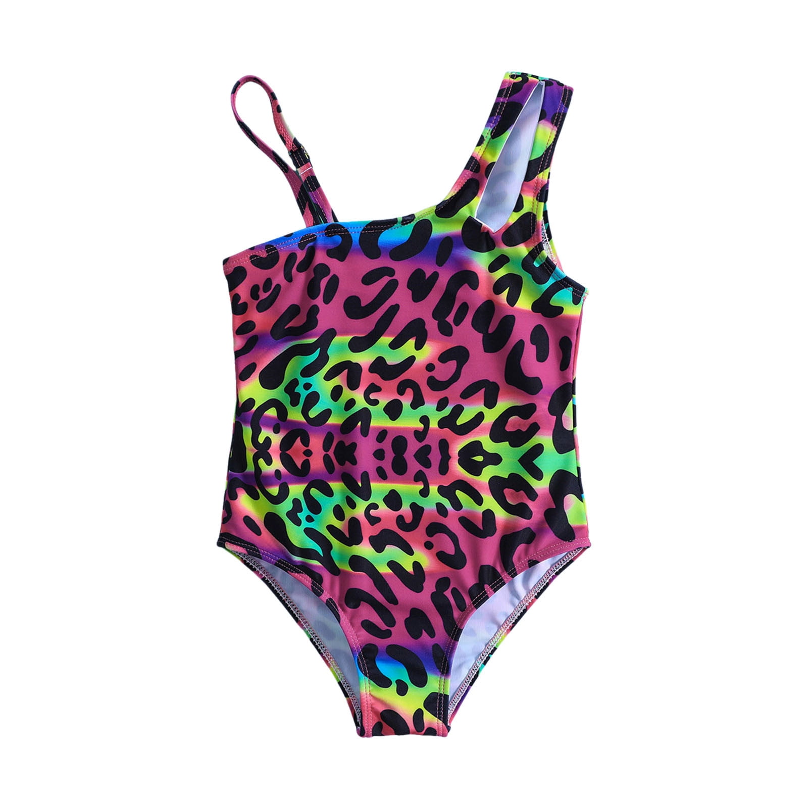 Tiijoy Girls One-Piece Swimsuit One Shoulder Beach Onesie Bathing Suit ...
