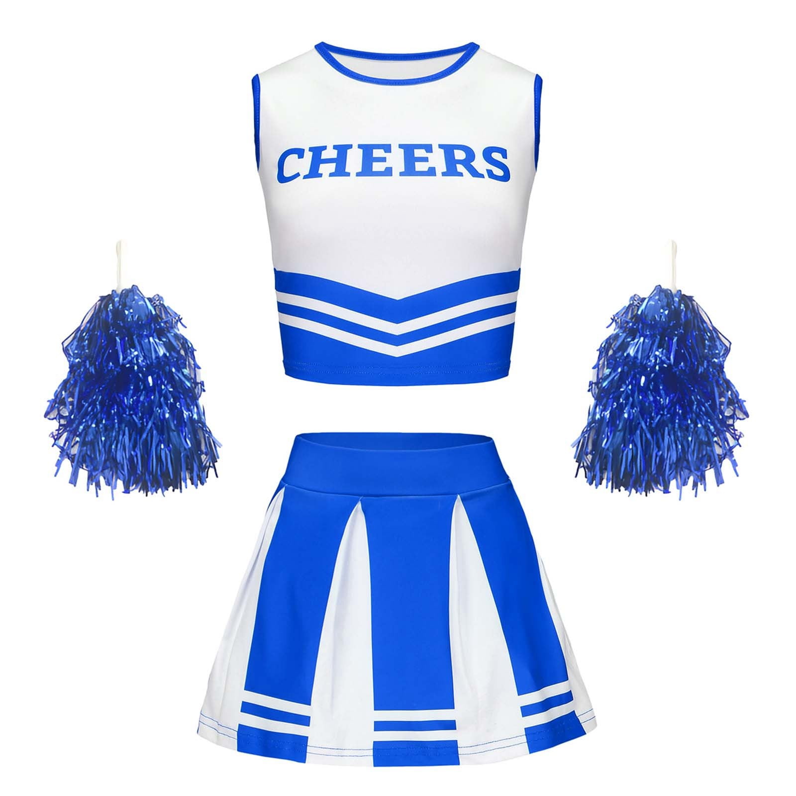 Tiijoy Girls Sports Cheerleading Team Uniform Set Tank Top Skirt ...