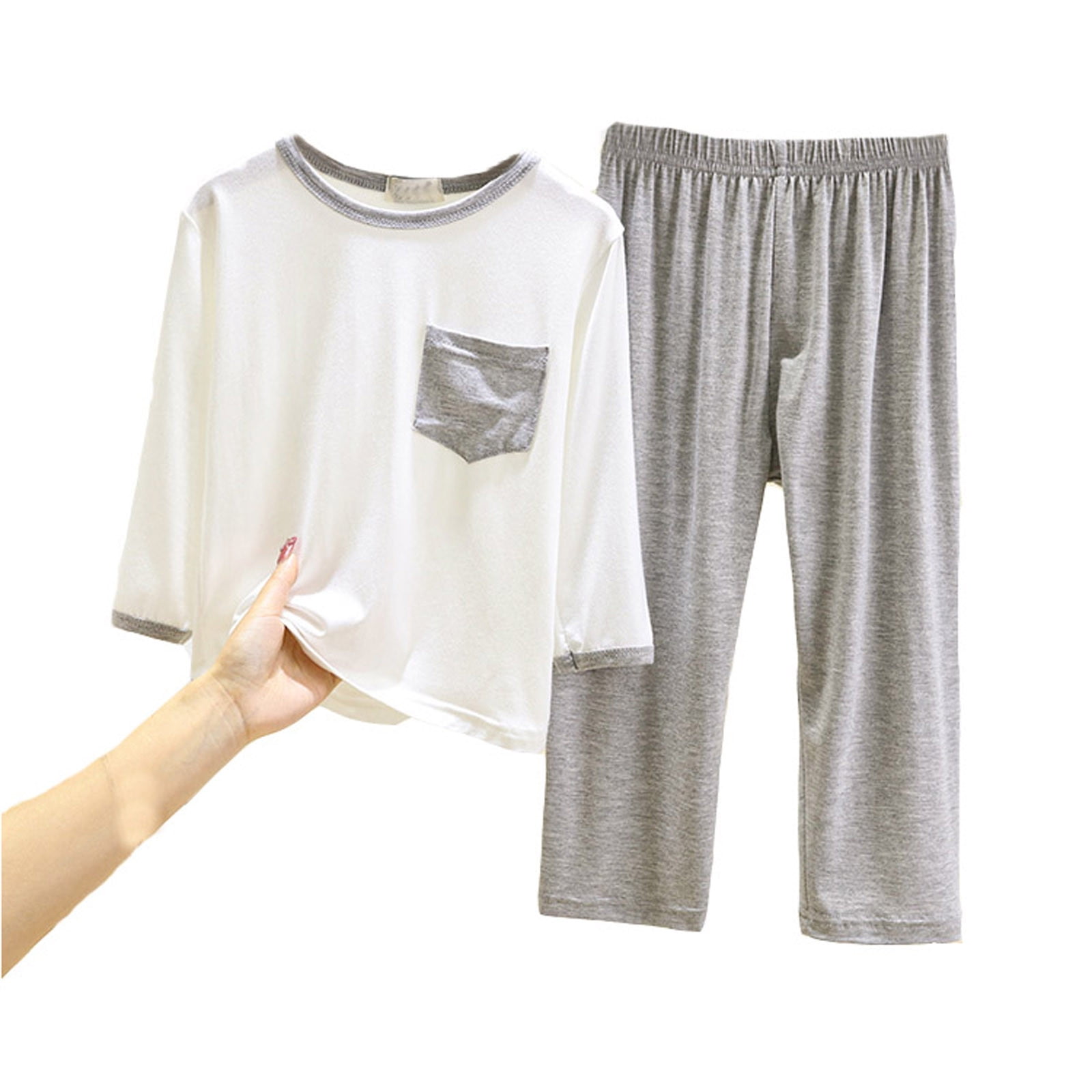 Tiijoy Little Boys Snug-Fit Pajamas Lightweight Long Sleeve Top & Pants Kids Sleepwear, Sizes 5 ...