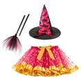 Tiijoy Little Girls Halloween Party Tutu Skirt Witch Hat Prop Stick ...