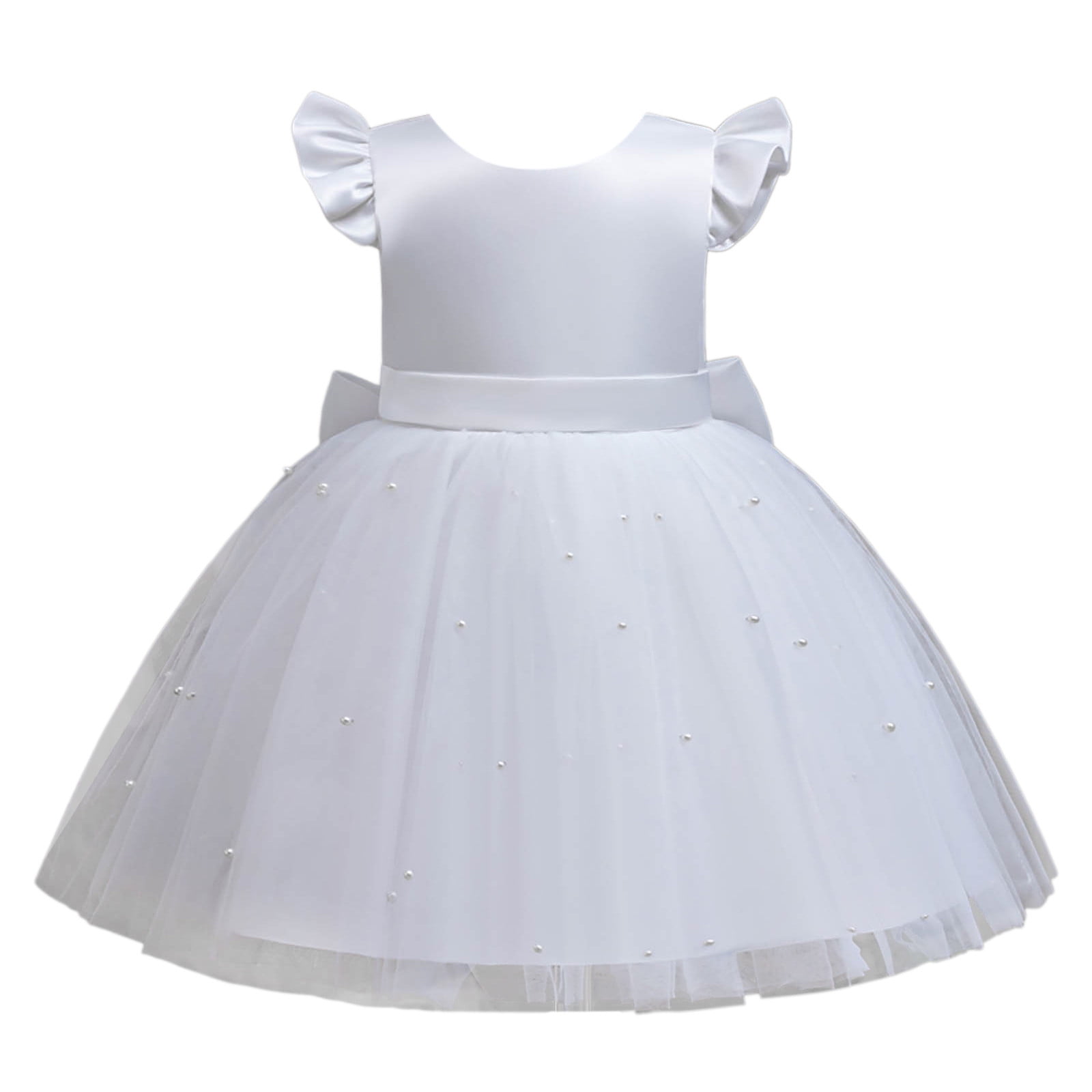 Tiijoy Little Girls Mesh Princess Dress Flutter Sleeve Tulle Dress ...