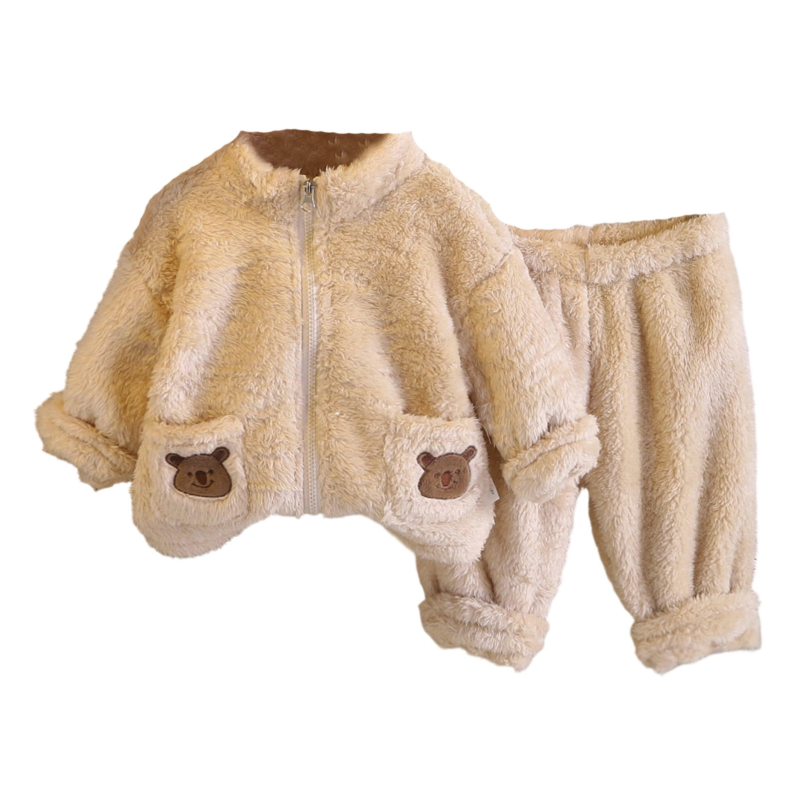 Tiijoy Little Girls Pajamas Cute Cozy Zip Up Coat Pants Loungewear ...