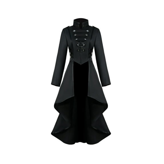 Tiijoy Teen Girls Gothic Tuxedo Long Sleeve High Low Trench Dress ...