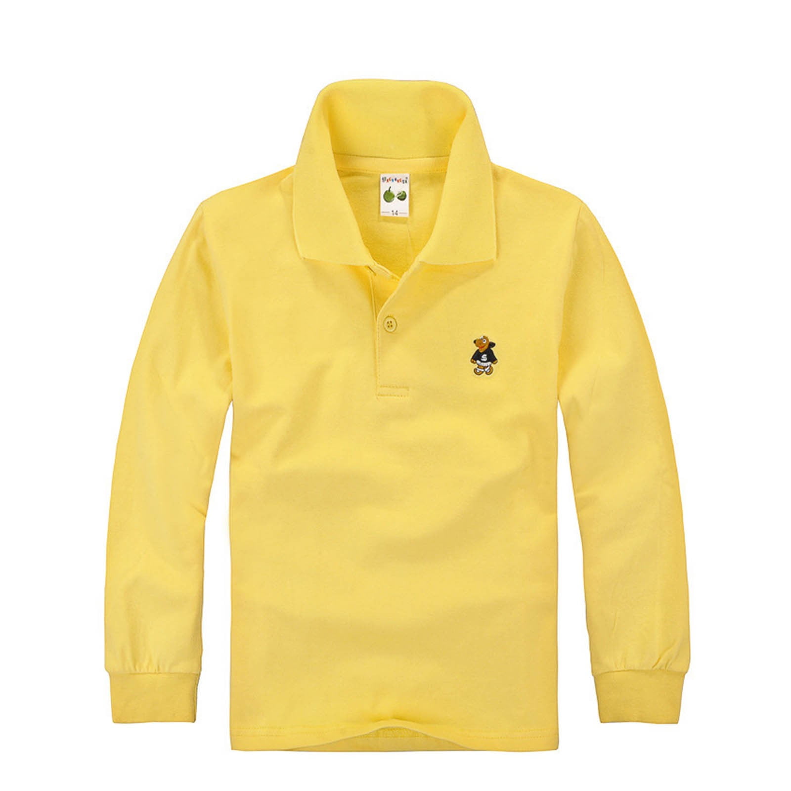 Tiijoy Toddler Boys Girls School Uniform Polo Shirt with Long Sleeves ...