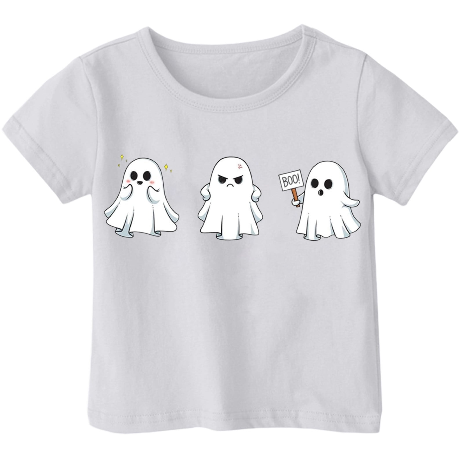 Tiijoy Toddler Girls Halloween T Shirt Cartoon Ghost Short Sleeve T-Shirt Tee, Sizes 2-3 ...