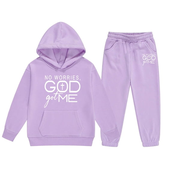 Tiijoy Tween Girls Fleece Tracksuit Letter Print Hoodie and Sweatpants ...