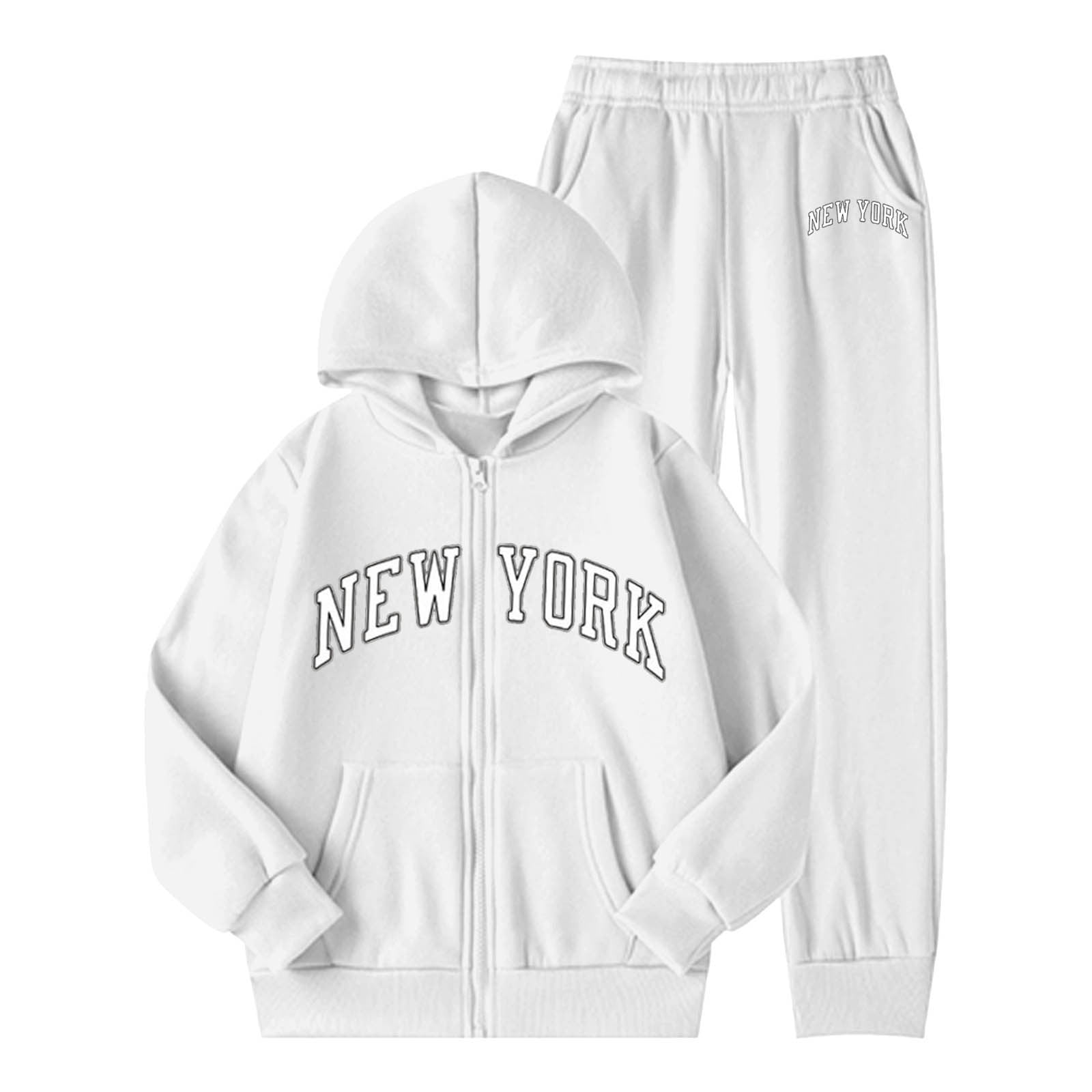 Tiijoy Tween Girls Fleece Tracksuit Zip Up Hoodie and Jogger Pants ...