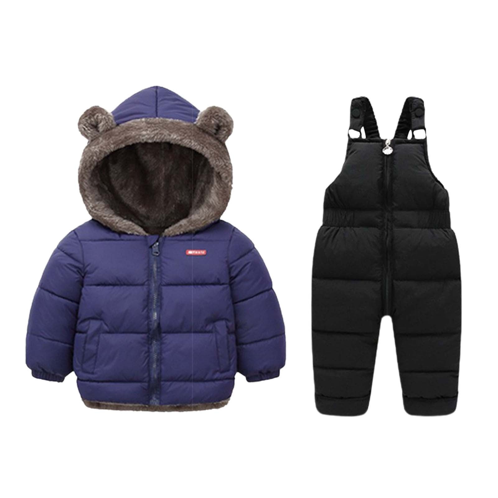 Tiijoy Winter Thermal Snowsuit for Toddlers Girls Padded Overalls with ...