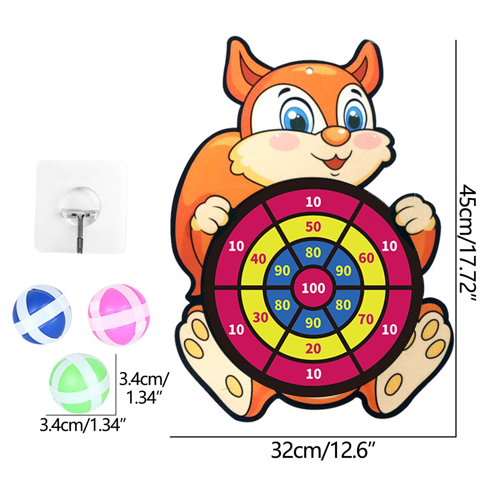 Tiitstoy Animal Dart Board with 3 Sticky Balls for Kids Birthday Gifts ...
