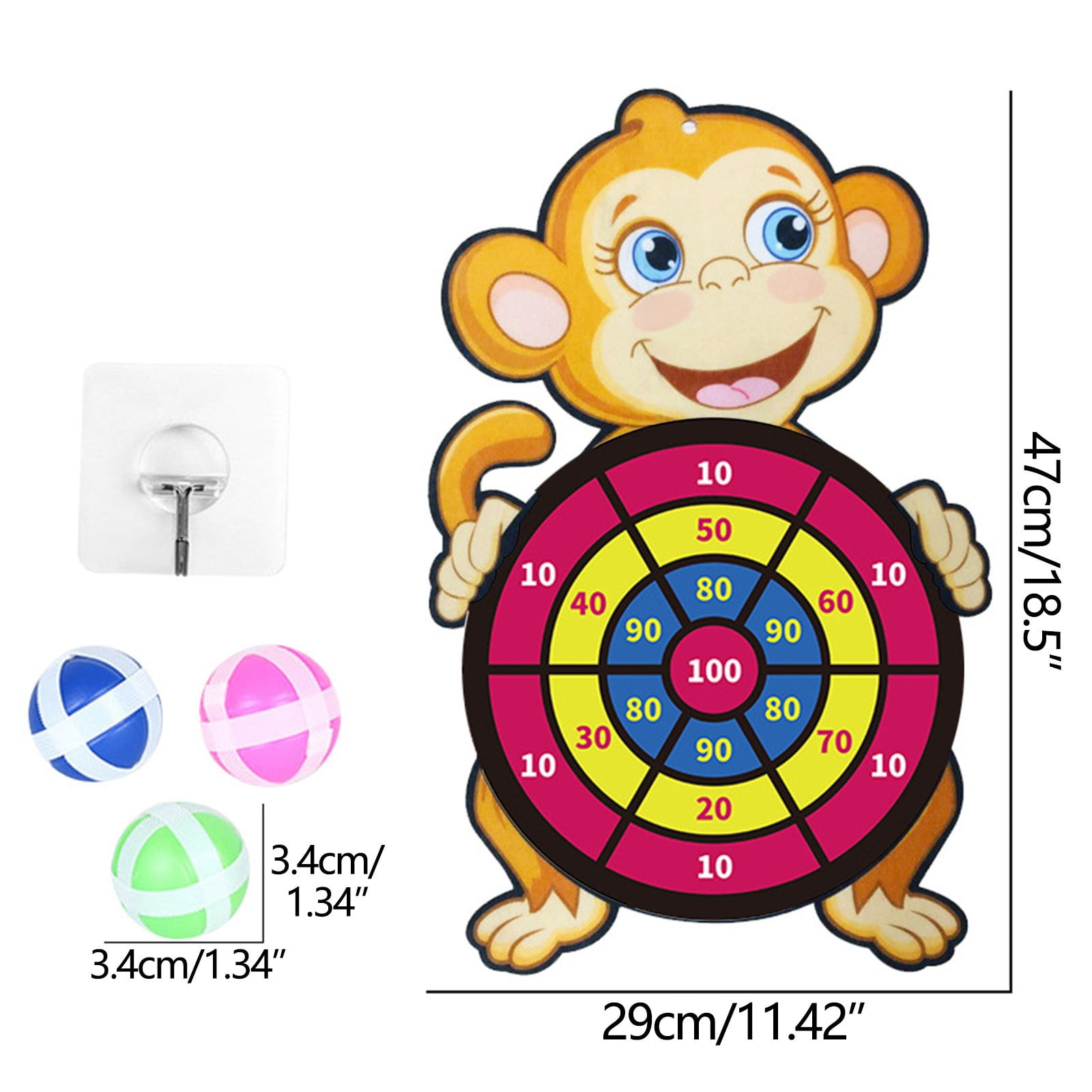 Tiitstoy Animal Dart Board with 3 Sticky Balls for Kids Birthday Gifts ...