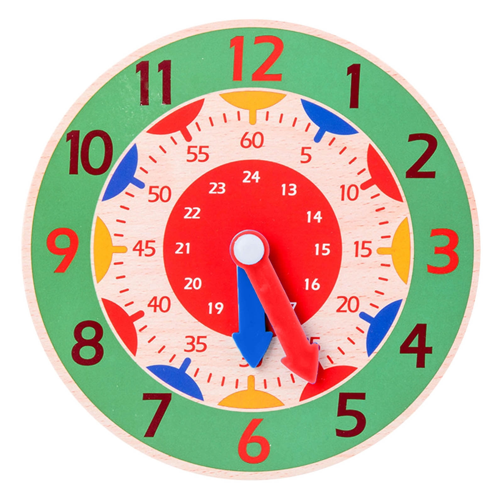 Tiitstoy Wooden Educational Teaching Clock, Toddler Clock Learning Time ...