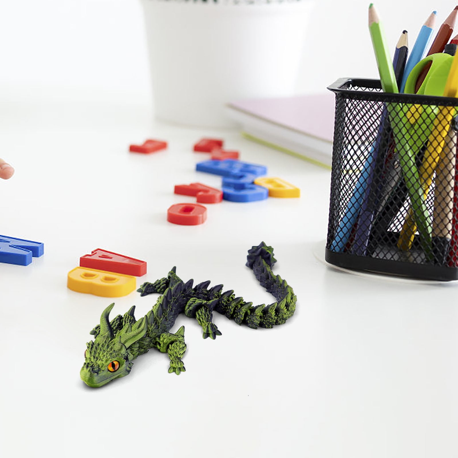 Tiitstoy 3D Printed Dragon,3D Crystal Dragon, Articulated Dragon Fidget ...