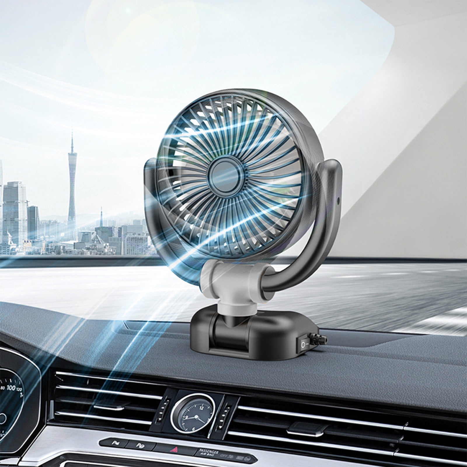 Tiitstoy Car Fan, Usb Powered Car Seat Fan, Three-Way Folding Cooling ...