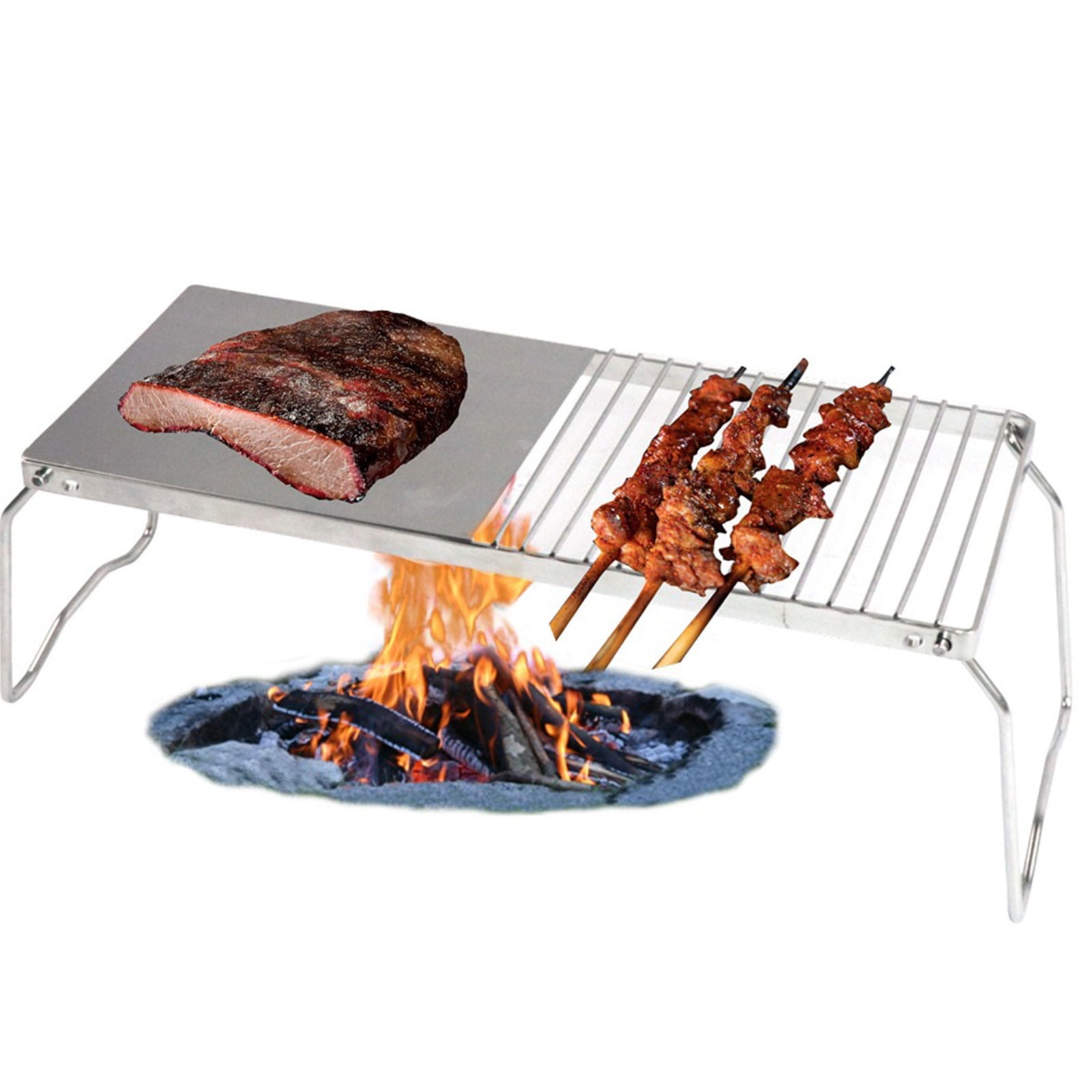 Tiitstoy Foldable Campfire Grill Grate, Folding Camping Grill, 176 ...
