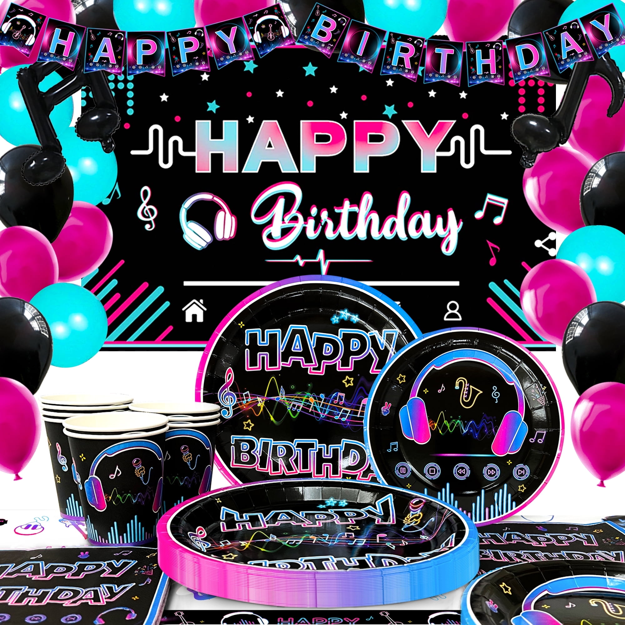 Tik Tok Party Supplies, 93pcs/Serves 16 Tik Tok Party Decorations ...